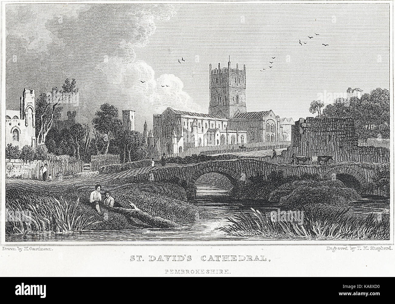 St davids cathedral drawing hi-res stock photography and images - Alamy