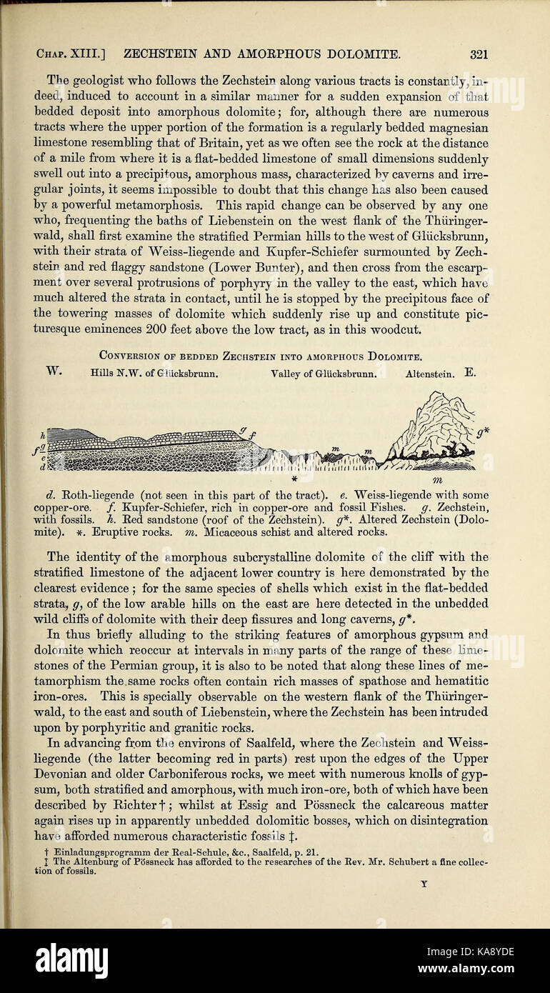 A page from the 'Siluria' book, which details the geology and fossils ...