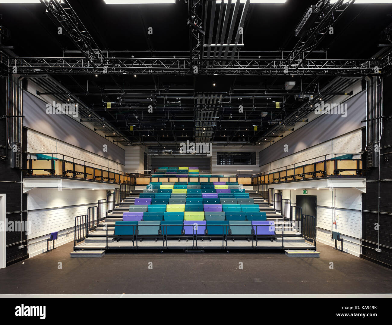 Square view of studio theatre seating. Southwark Town Hall + Theatre ...