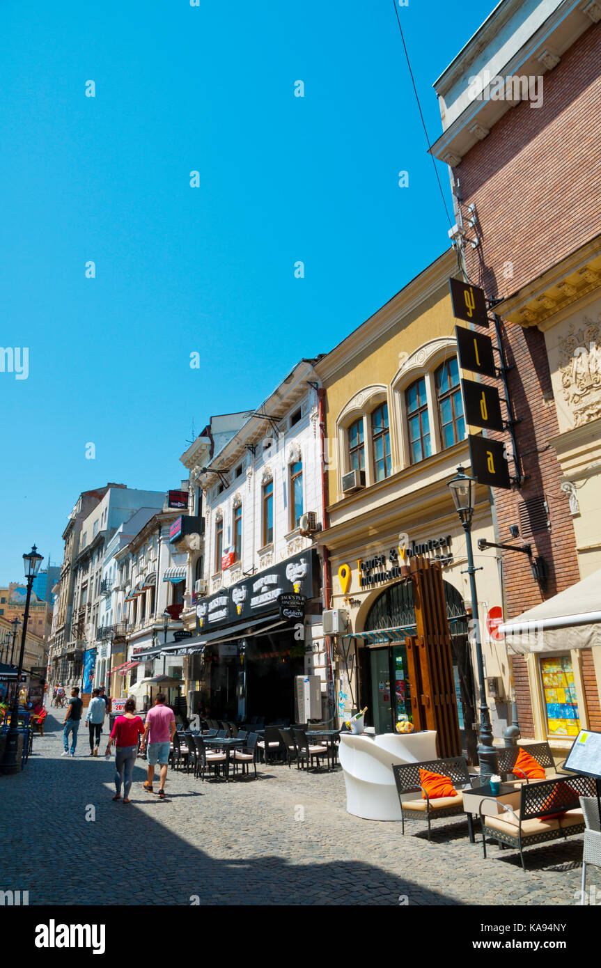 Strada Lipscani, Old city, Bucharest, Romania Stock Photo - Alamy