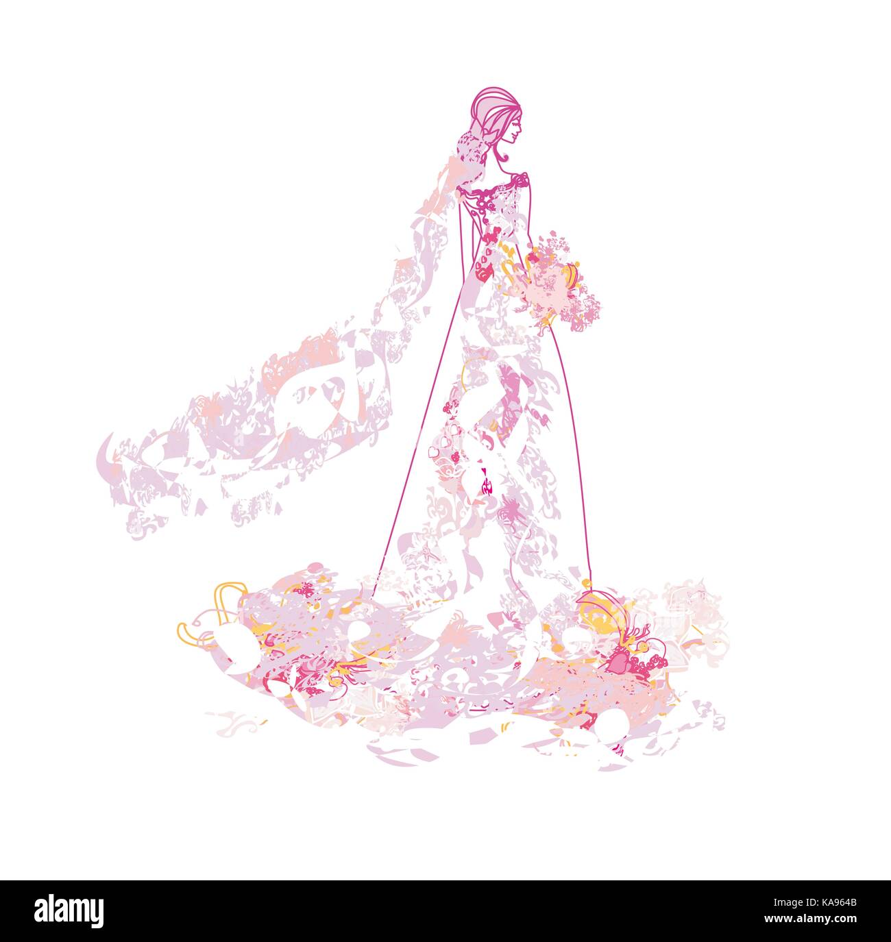 Abstract Beautiful floral bride Stock Vector Image & Art - Alamy