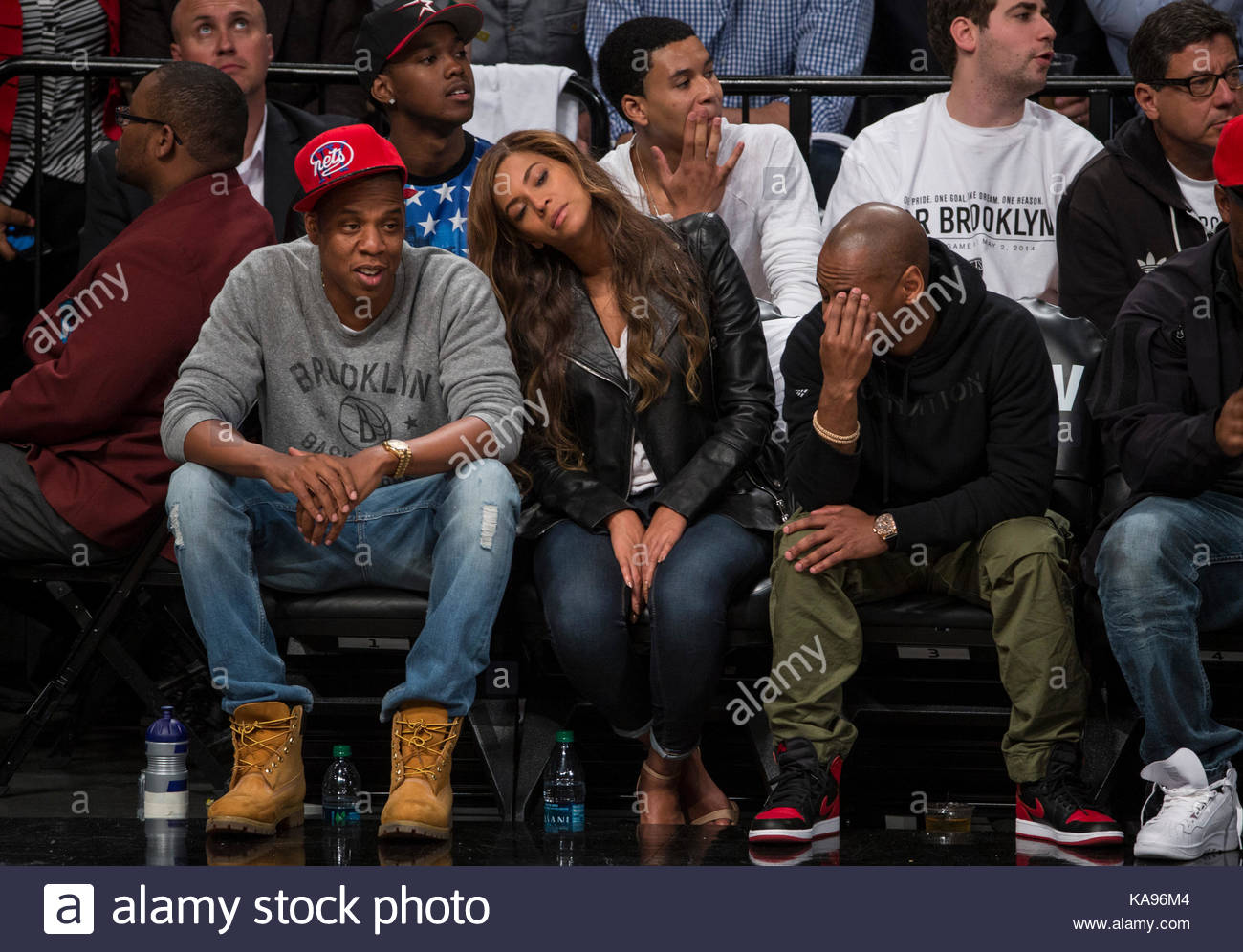 Jay-Z, Beyonce and Tyran Tata Smith. Rapper Jay-Z and his wife Stock ...