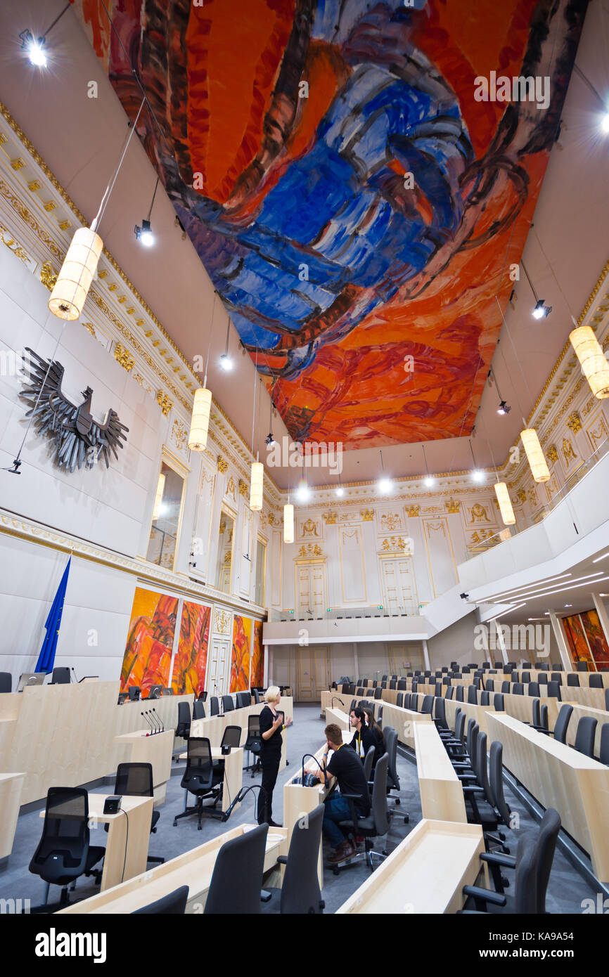 VIENNA, AUSTRIA - September, 2017: Parliamentary premises in large ...