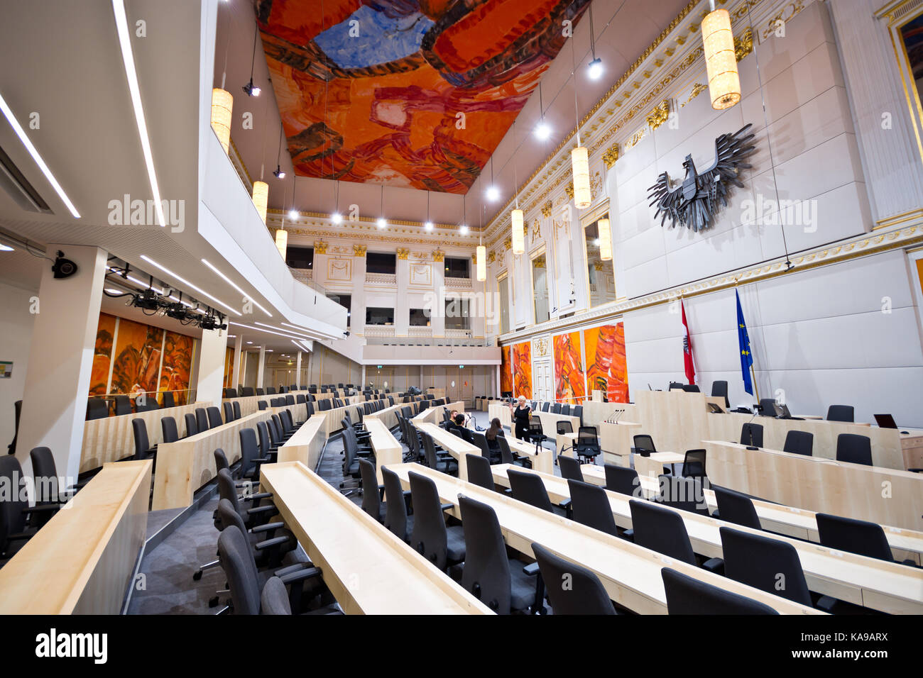 VIENNA, AUSTRIA - September, 2017: Parliamentary premises in large ...