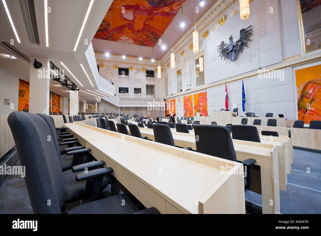 VIENNA, AUSTRIA - September, 2017: Parliamentary premises in large ...