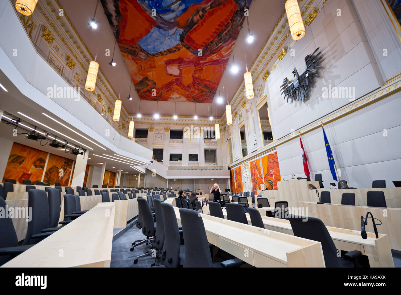 VIENNA, AUSTRIA - September, 2017: Parliamentary premises in large ...