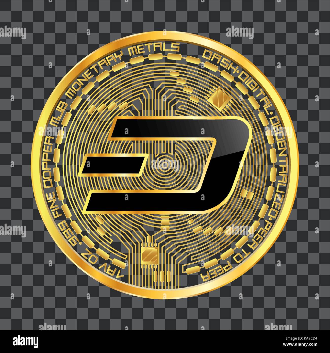 Crypto currency dash golden symbol Stock Vector Image & Art - Alamy