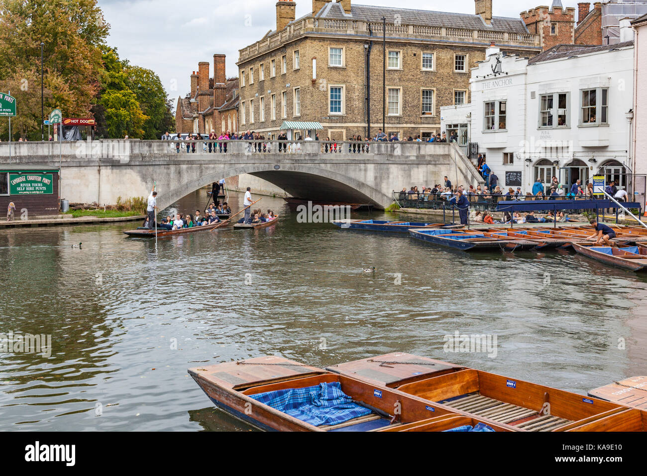 view of punts on river cam cambridge Stock Photo - Alamy