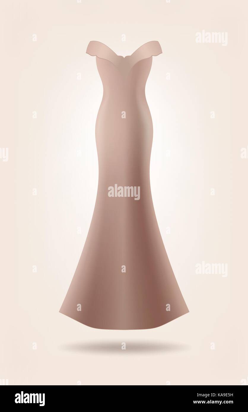 Long elegant wedding dress Stock Vector Images - Alamy