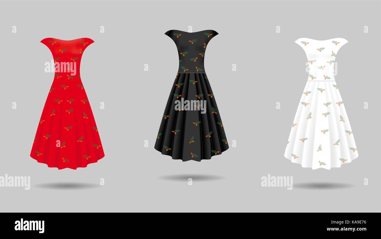 Pleated white dress Stock Vector Images - Alamy