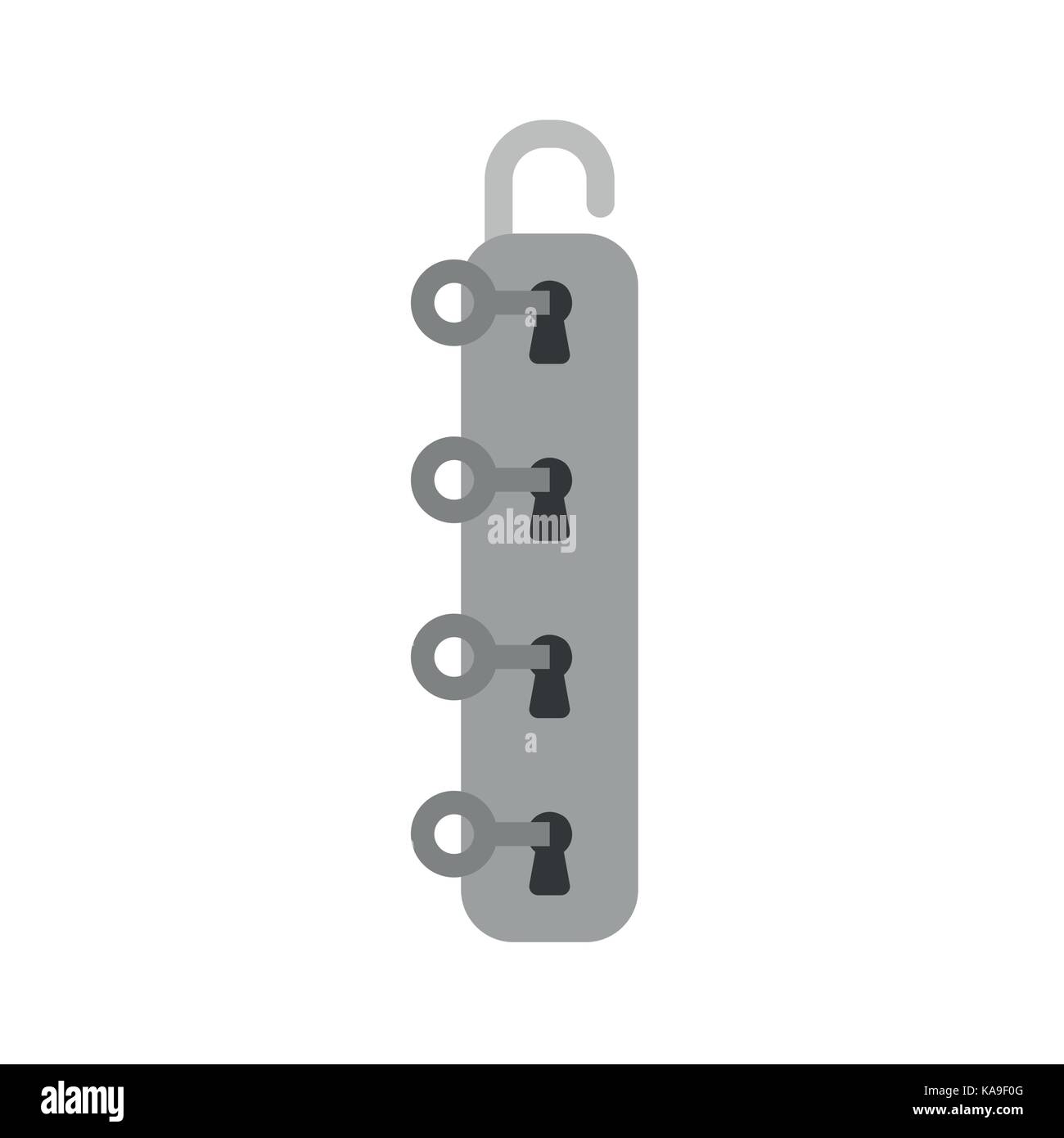 Flat design style vector illustration concept of four grey keys unlock ...