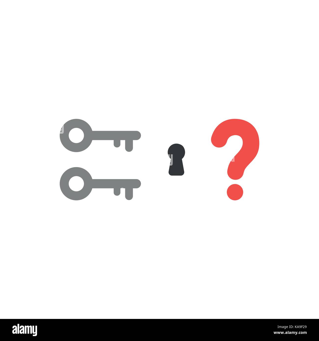 Flat design style vector illustration concept of two key icons with ...