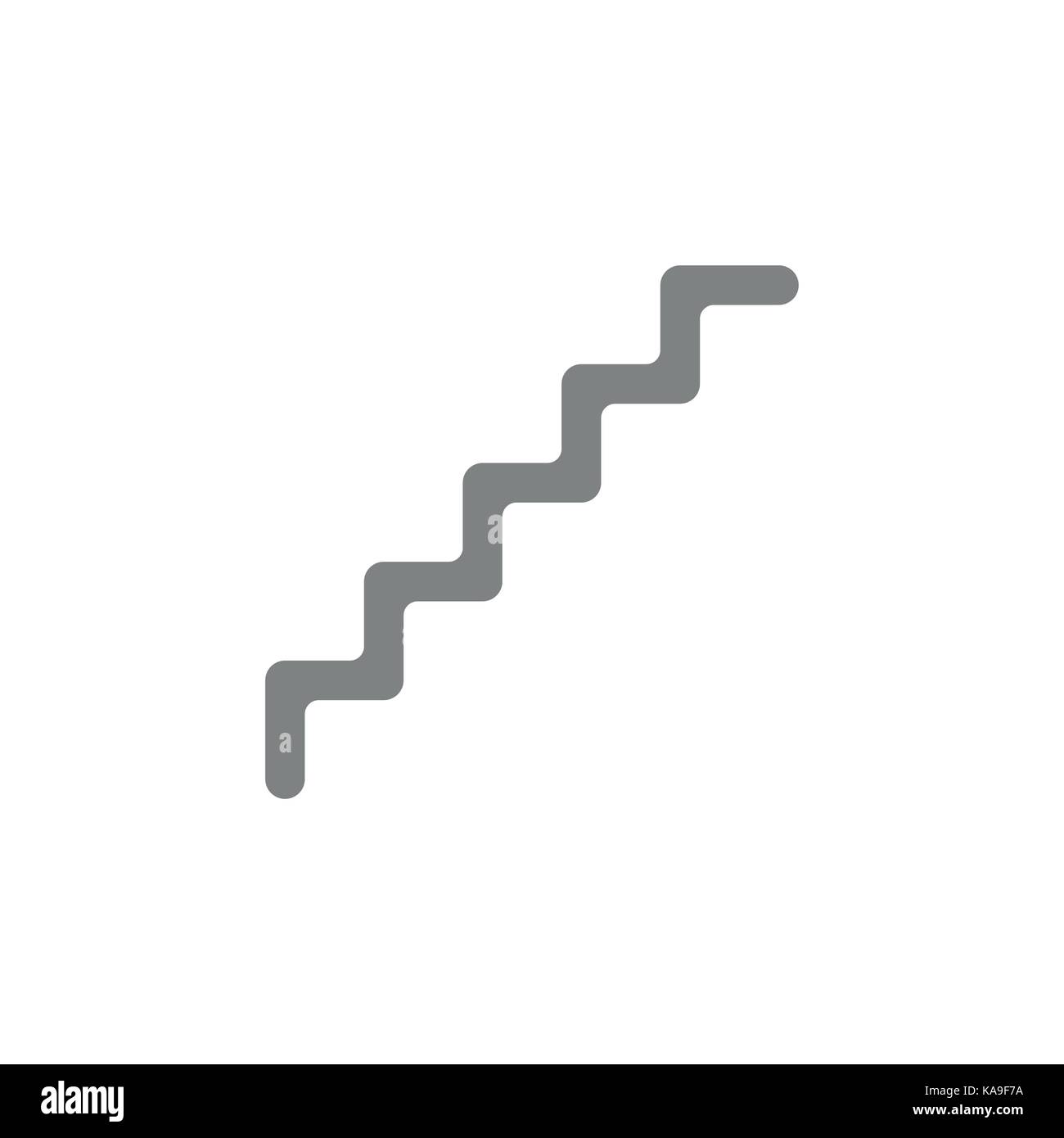 Flat design style vector illustration of grey line stairs symbol icon ...