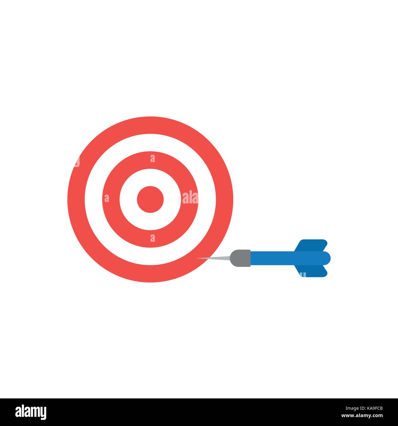 Flat design style vector illustration concept of red and white bullseye ...