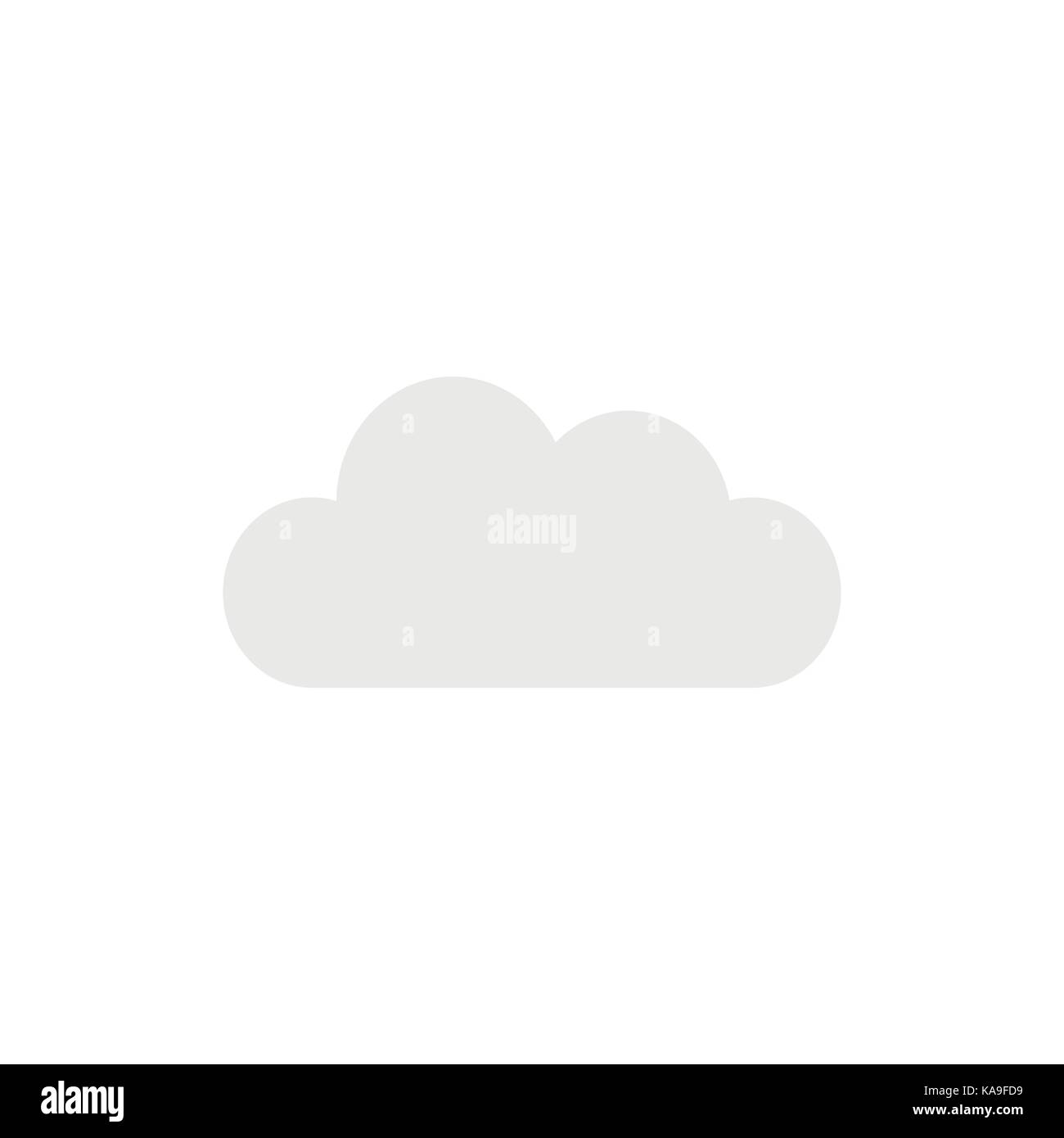 Flat design style vector illustration of grey cloud symbol icon on ...