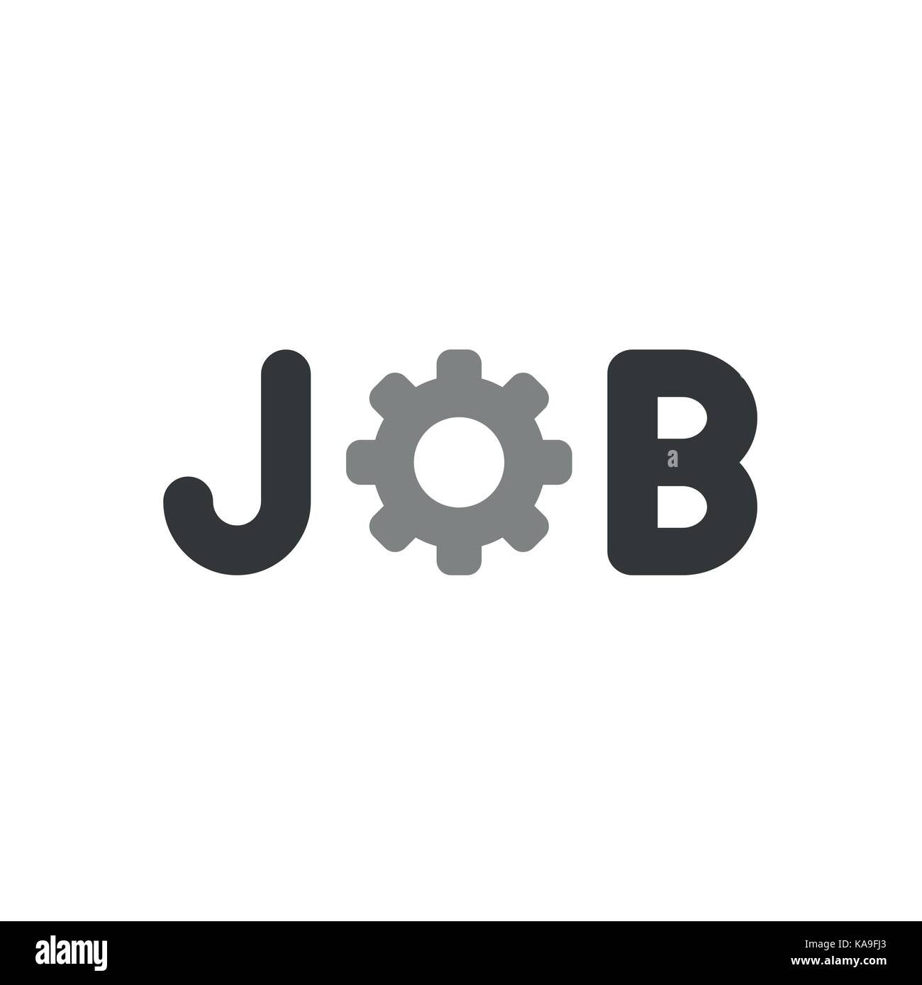 Flat design style vector illustration concept of black job text with ...