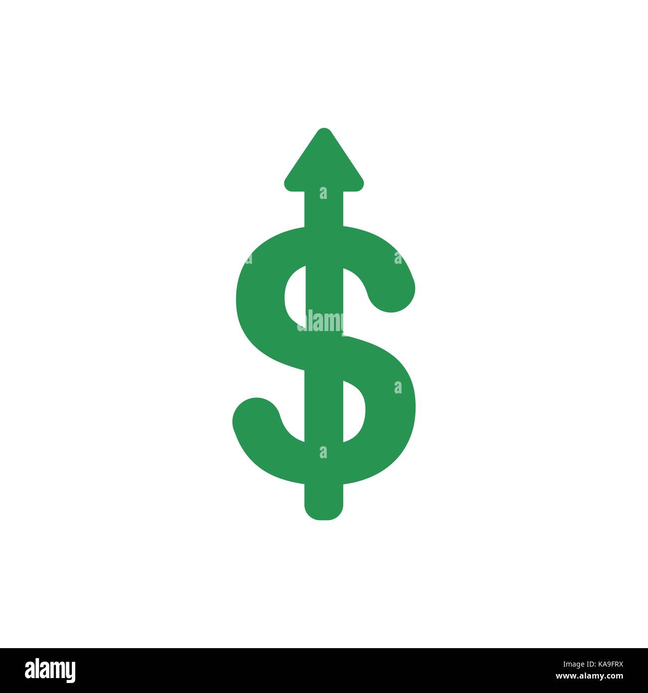 Flat design style vector illustration concept of green dollar symbol ...