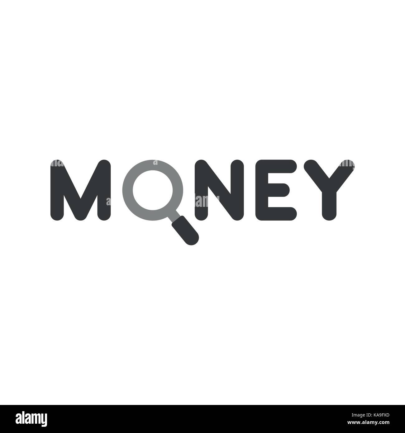 Flat design style vector illustration concept of black money text with ...