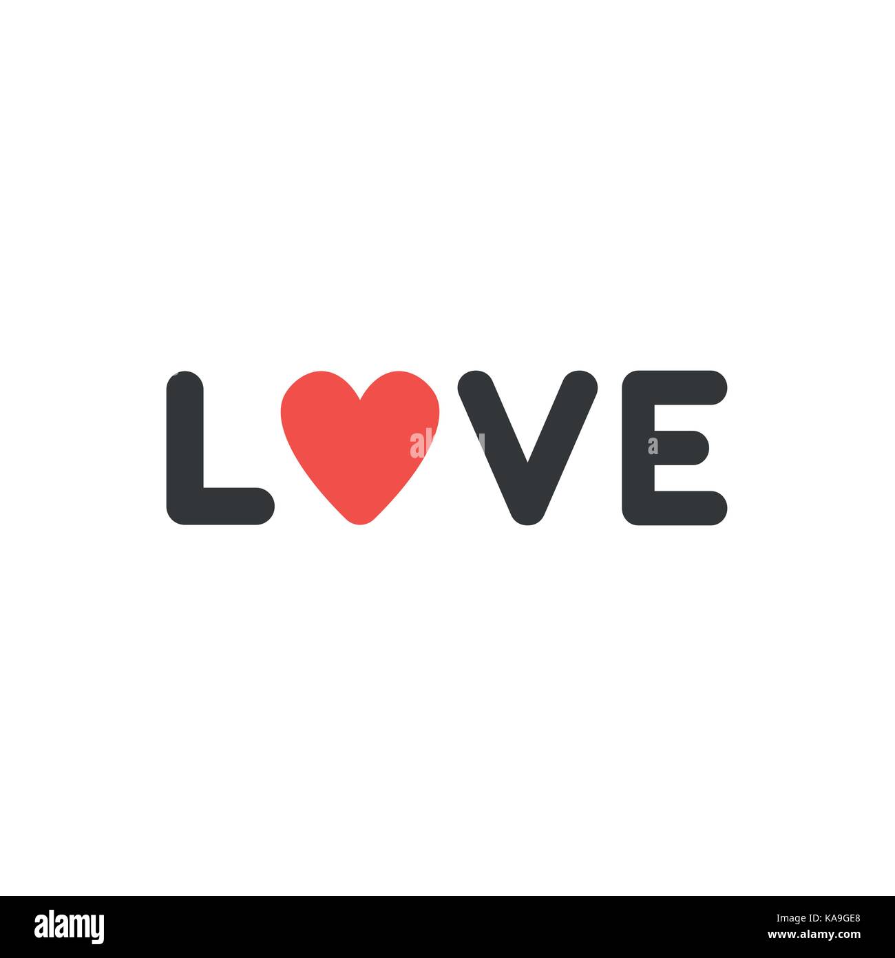 Flat design style vector illustration concept of black love text with ...