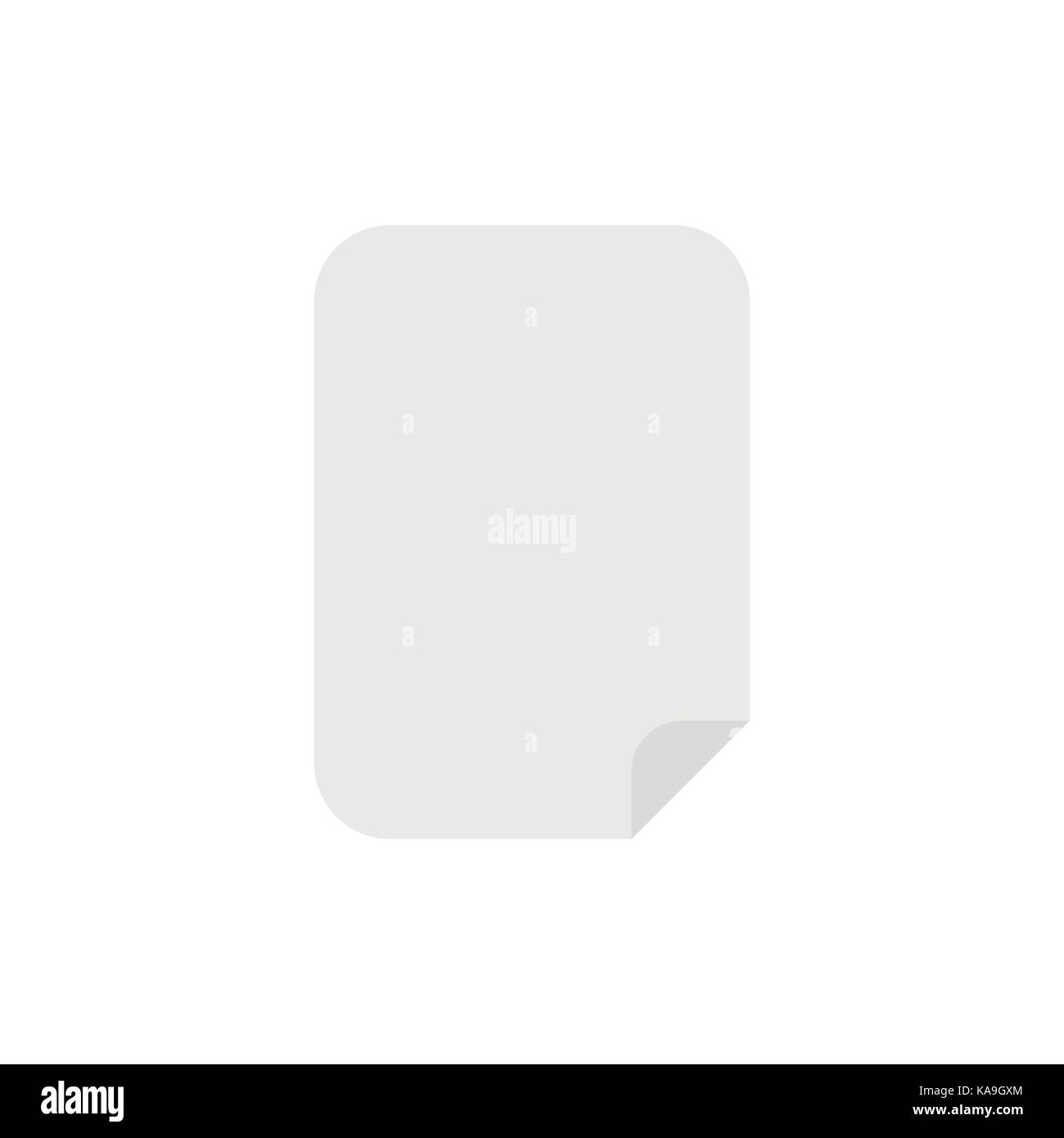 Flat design style vector illustration of grey blank paper symbol icon ...