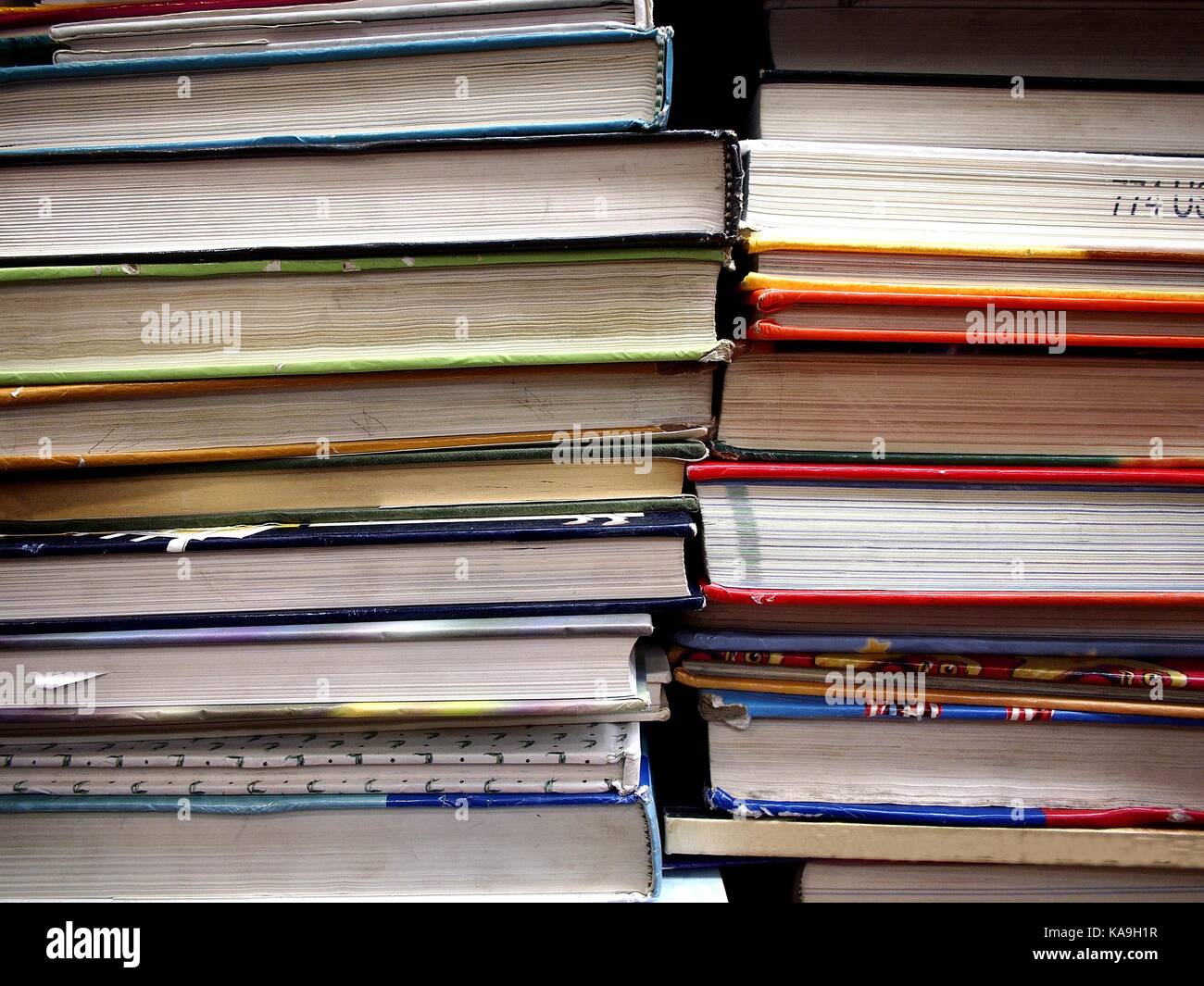 Photo of stacks of books Stock Photo - Alamy