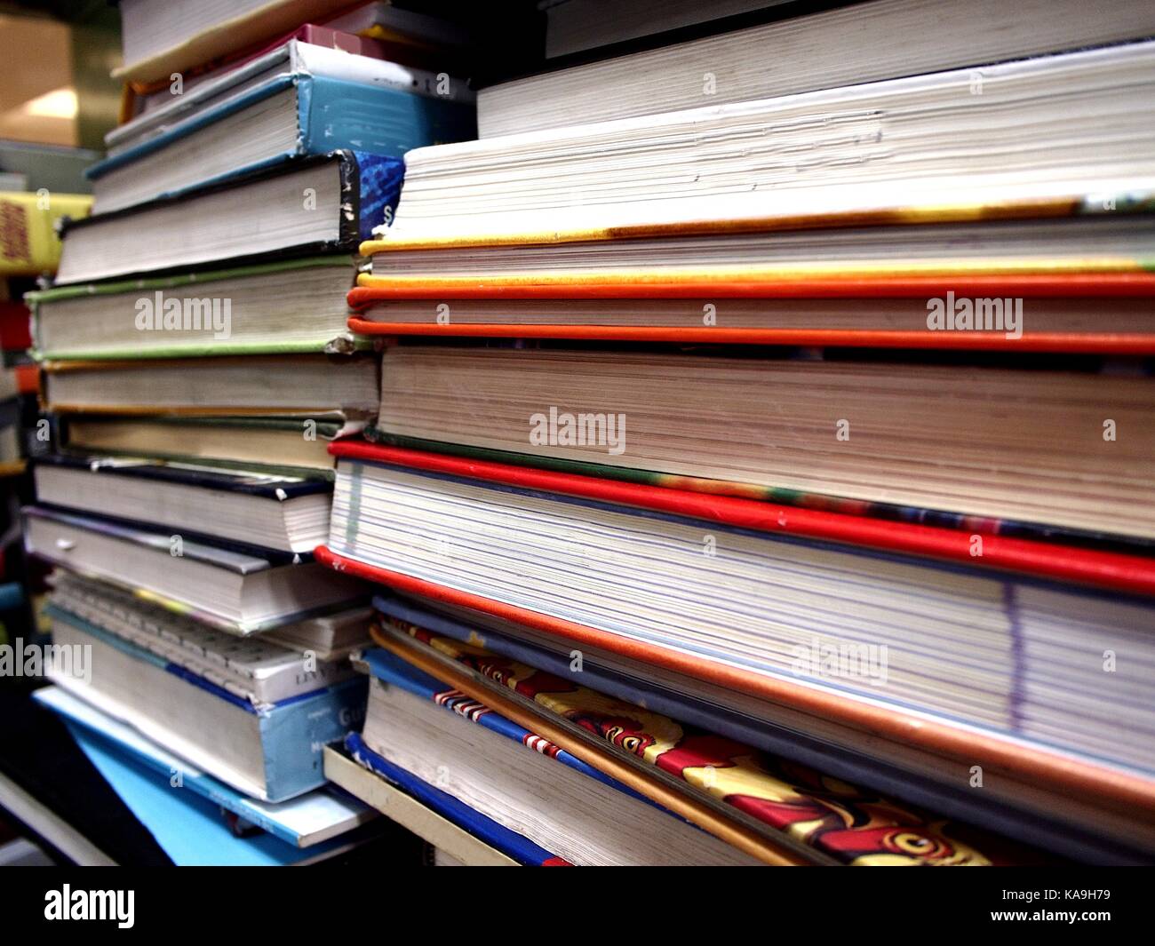 Photo of stacks of books Stock Photo - Alamy