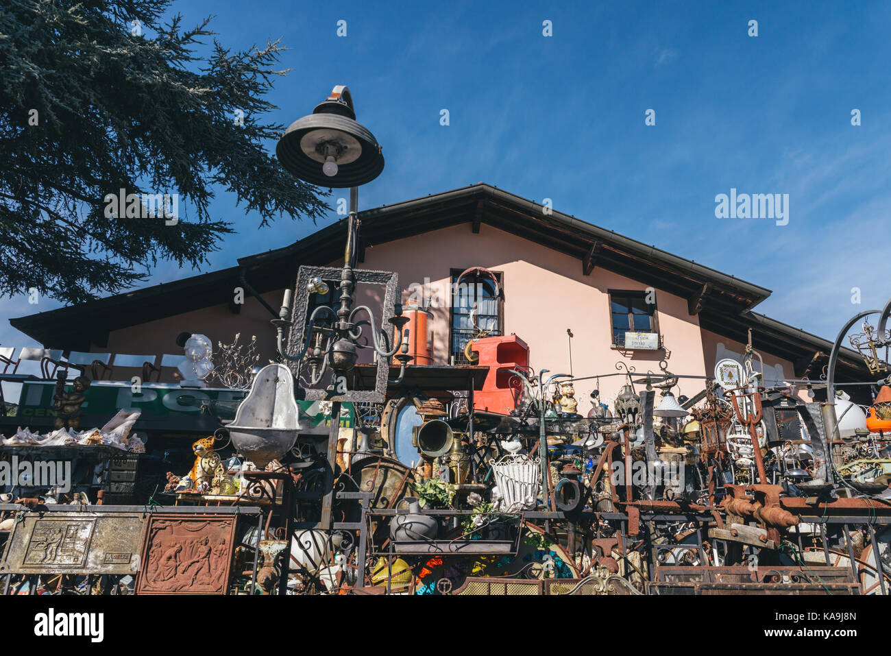 Old goods for sale in a roadside flea market / carboot sale / garage ...
