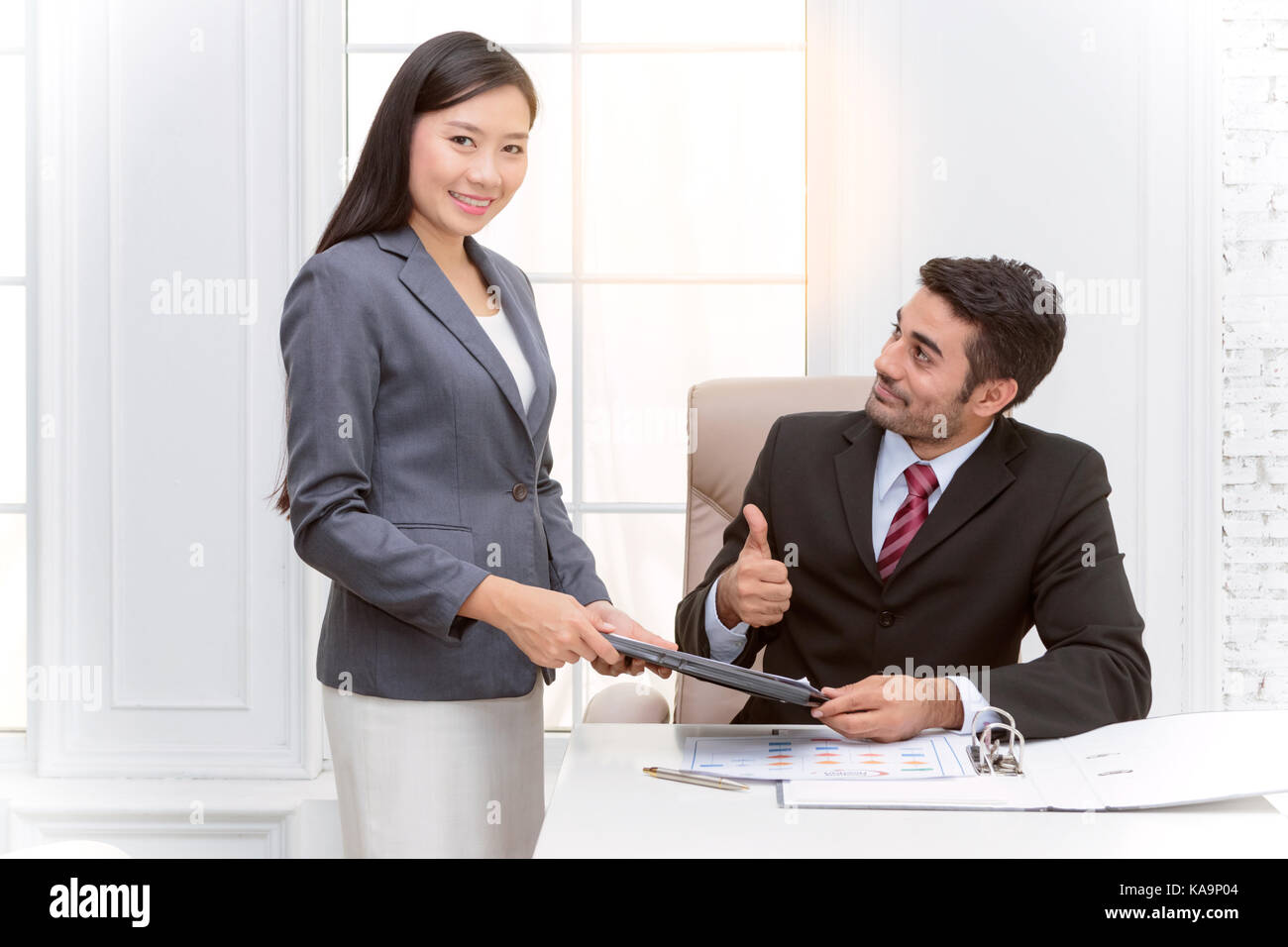Woman business secretary presenting hi-res stock photography and images ...