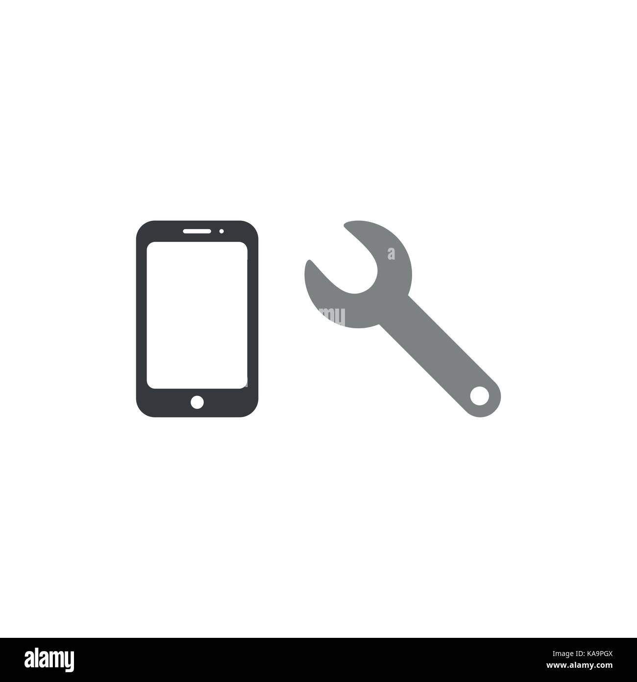 Flat design style vector illustration concept of repair black ...