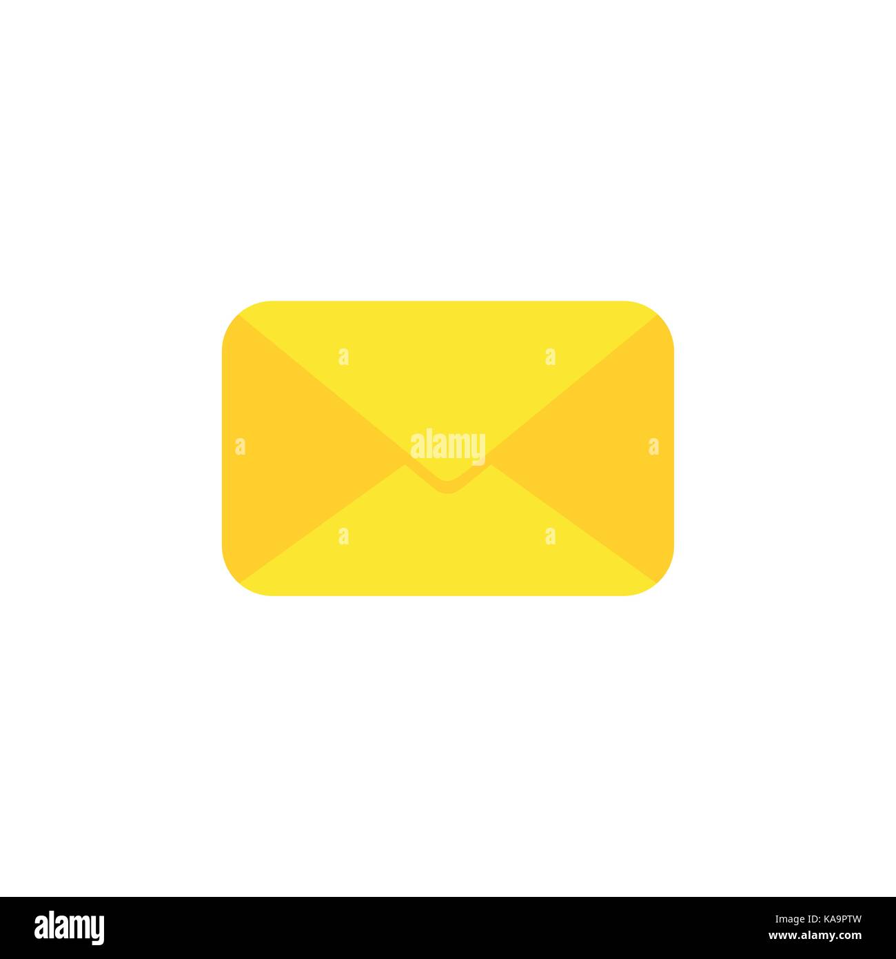 Flat design style vector illustration of yellow closed envelope symbol ...