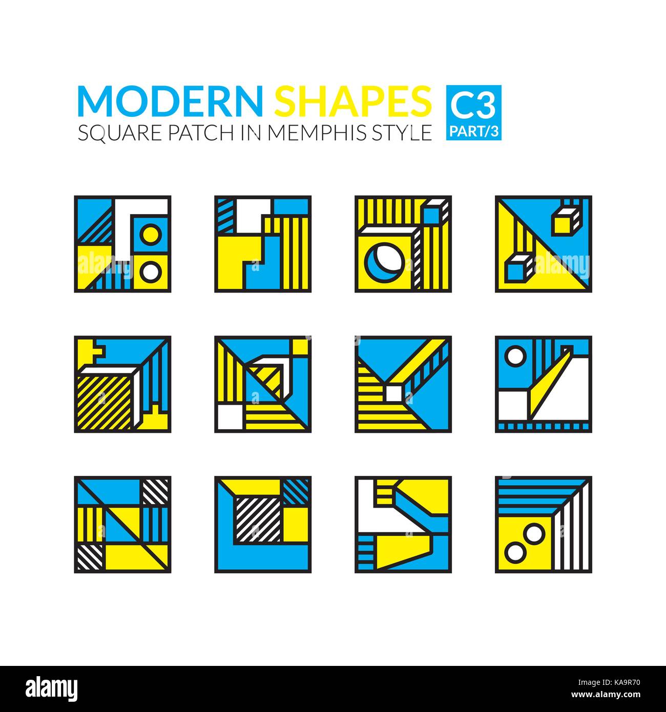 Vector memphis pattern Cut Out Stock Images & Pictures - Alamy