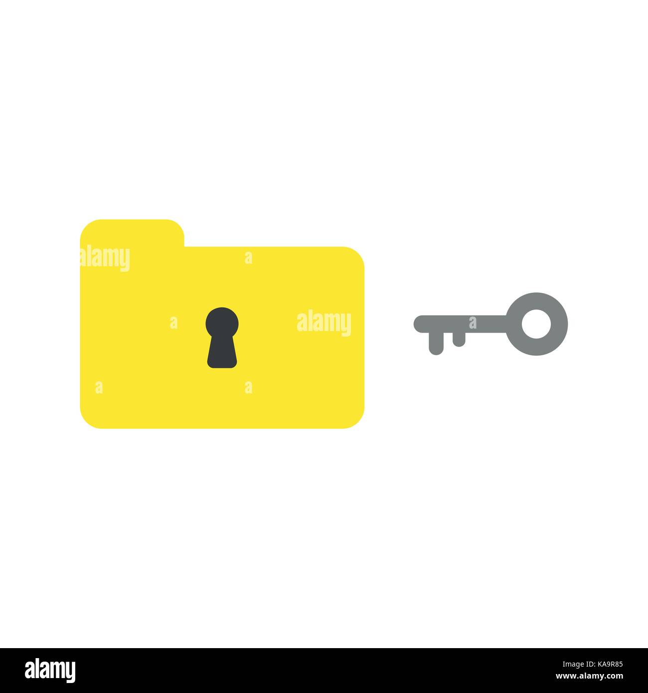 Flat design style vector illustration concept of yellow closed folder ...