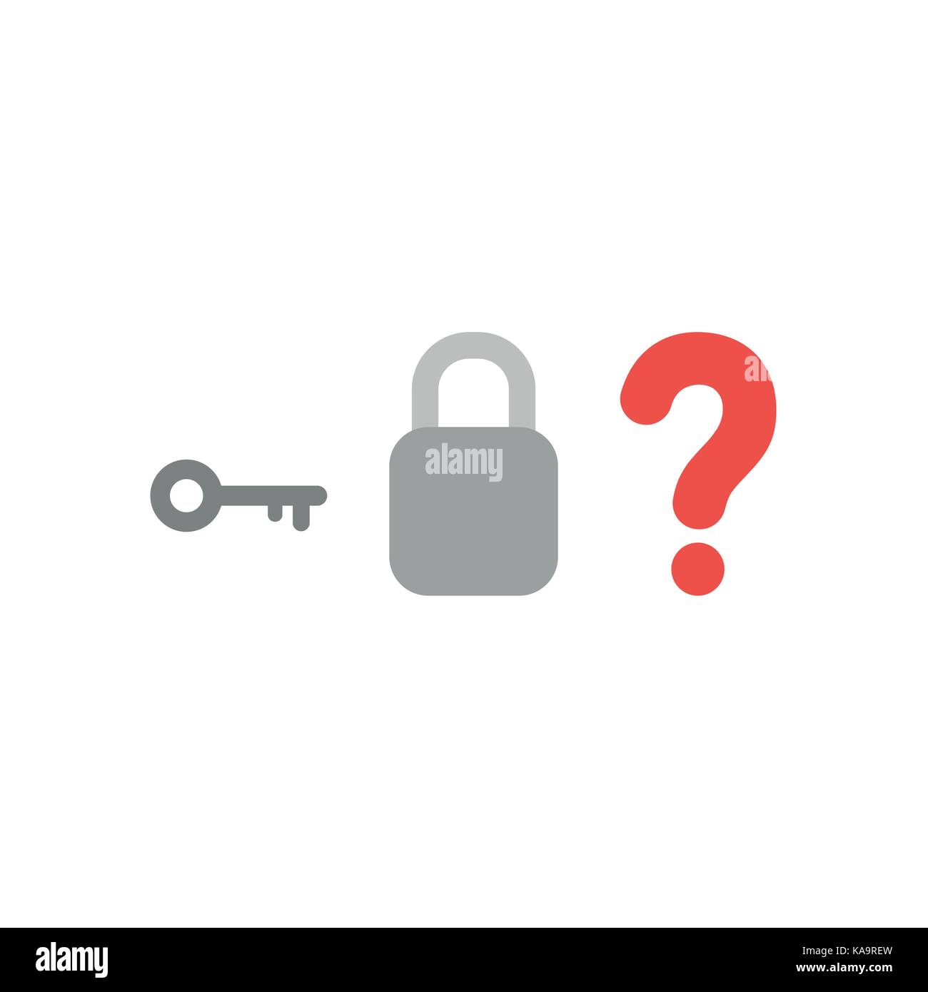 Flat design style vector illustration concept of key with closed ...