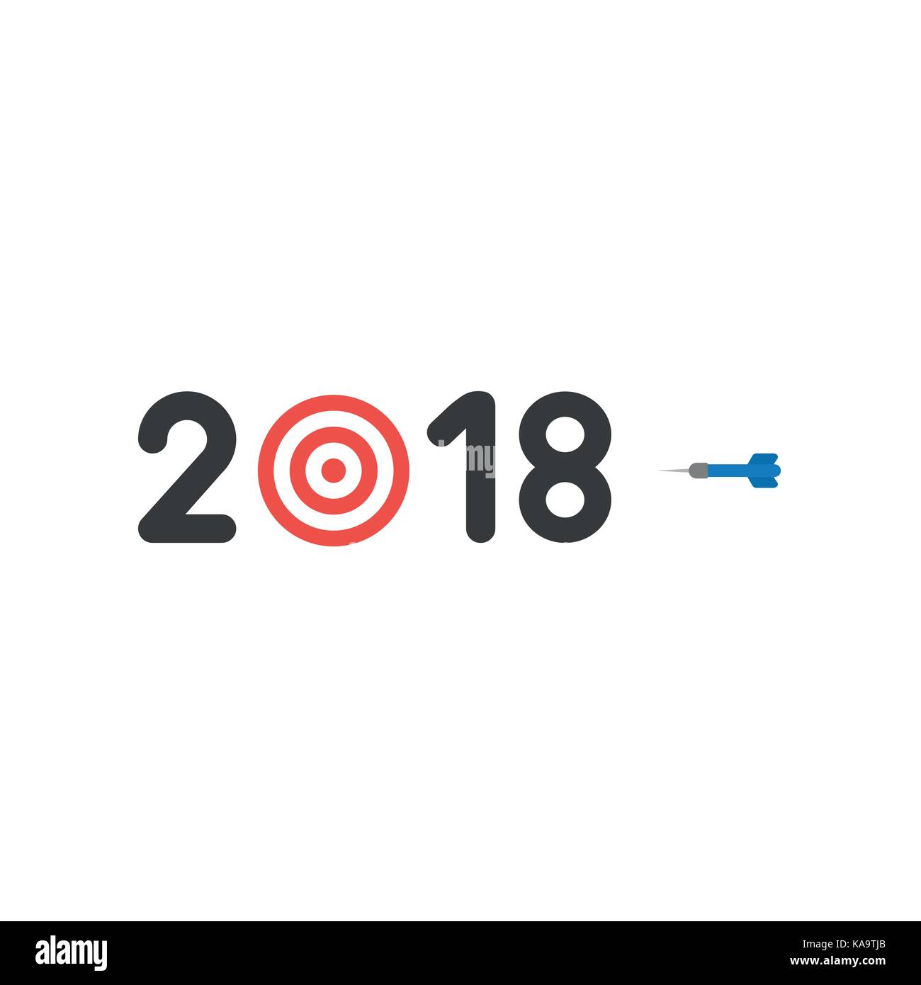 Flat design style vector illustration concept of year of black 2018 ...
