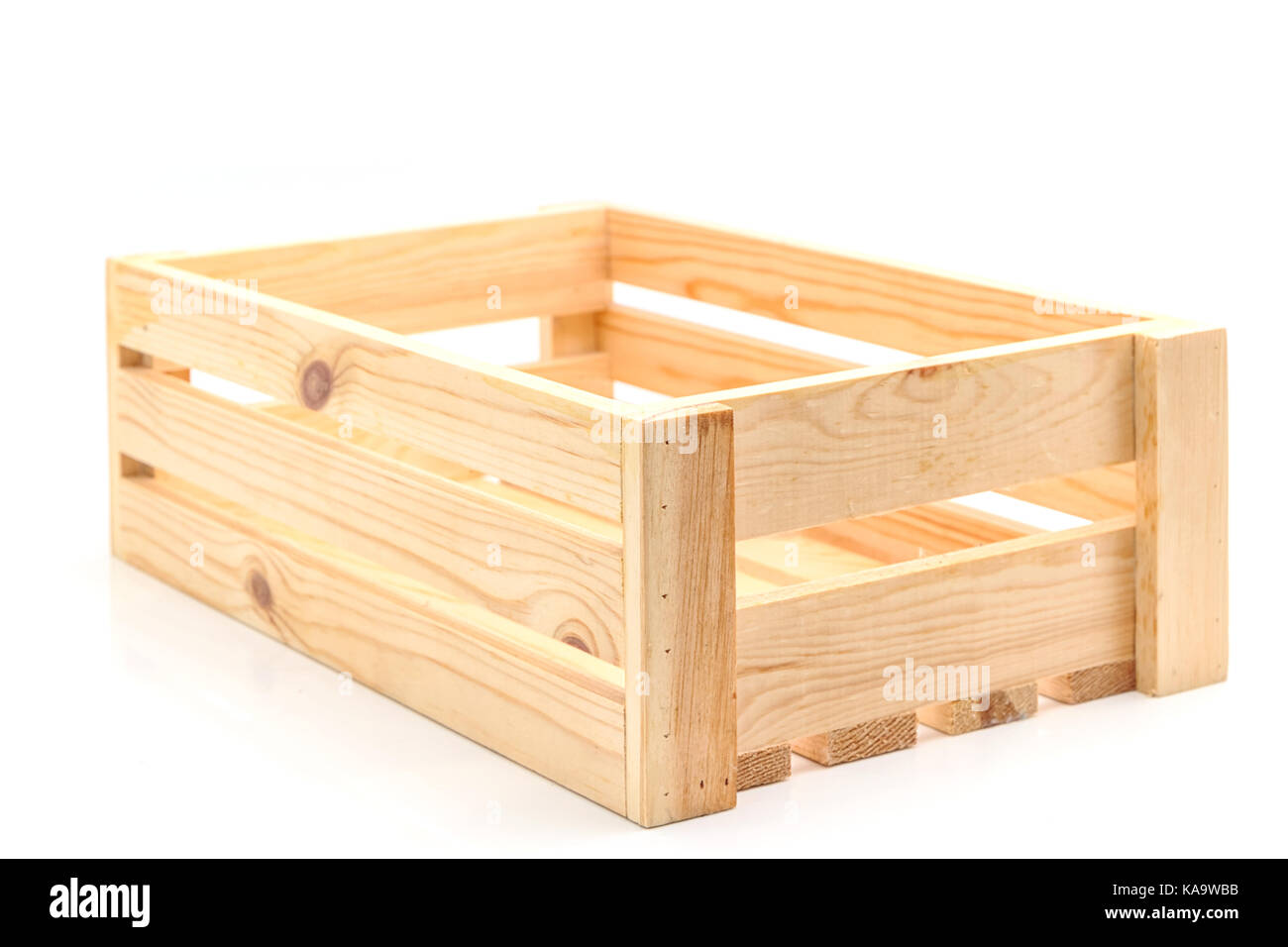 Empty wooden fruit crate Stock Photo - Alamy