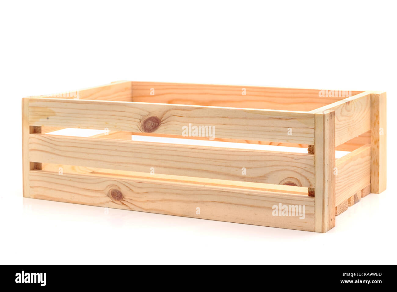 Empty wooden fruit crate Stock Photo - Alamy