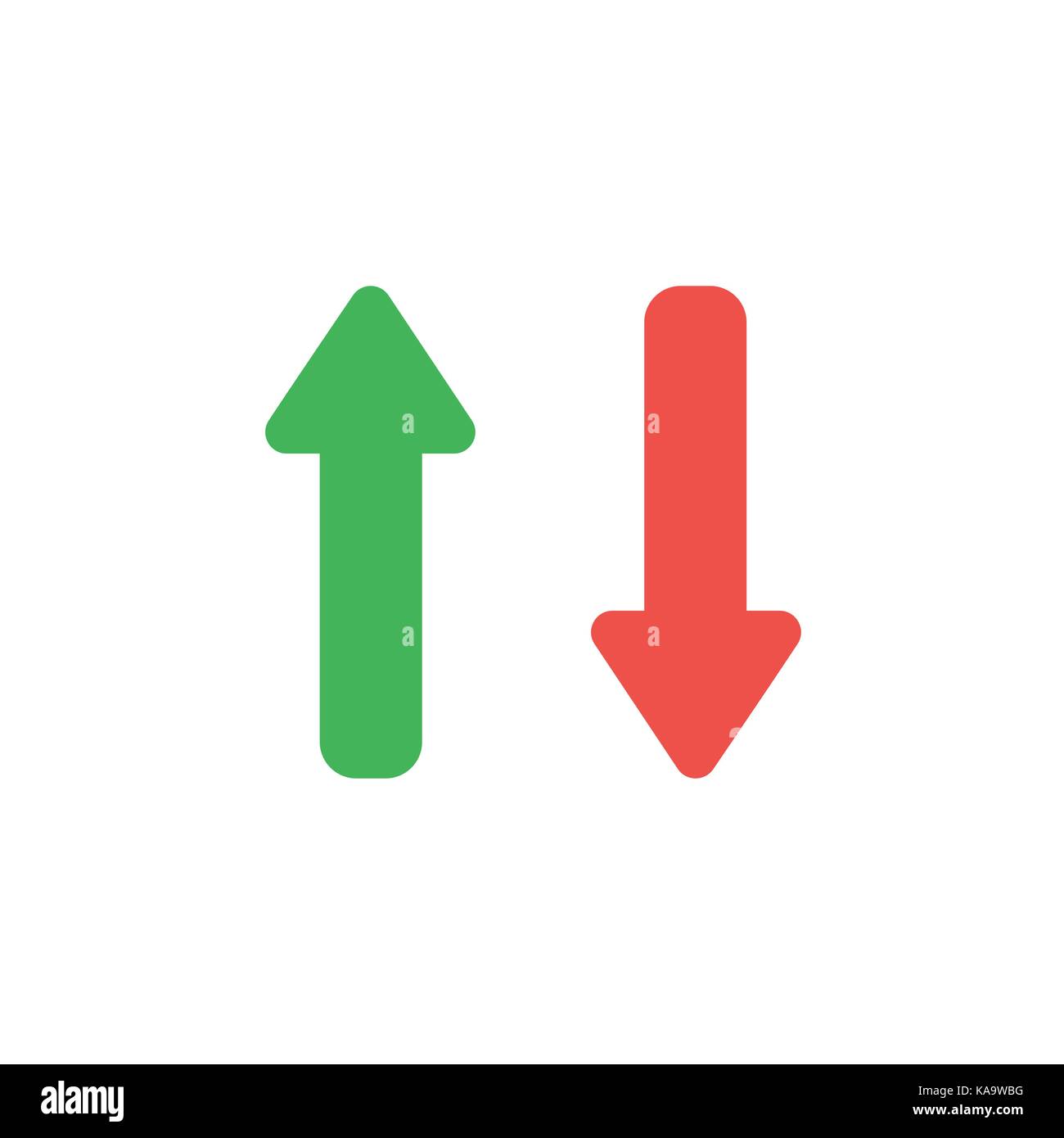 Flat design style vector illustration concept of two arrows symbol icon ...