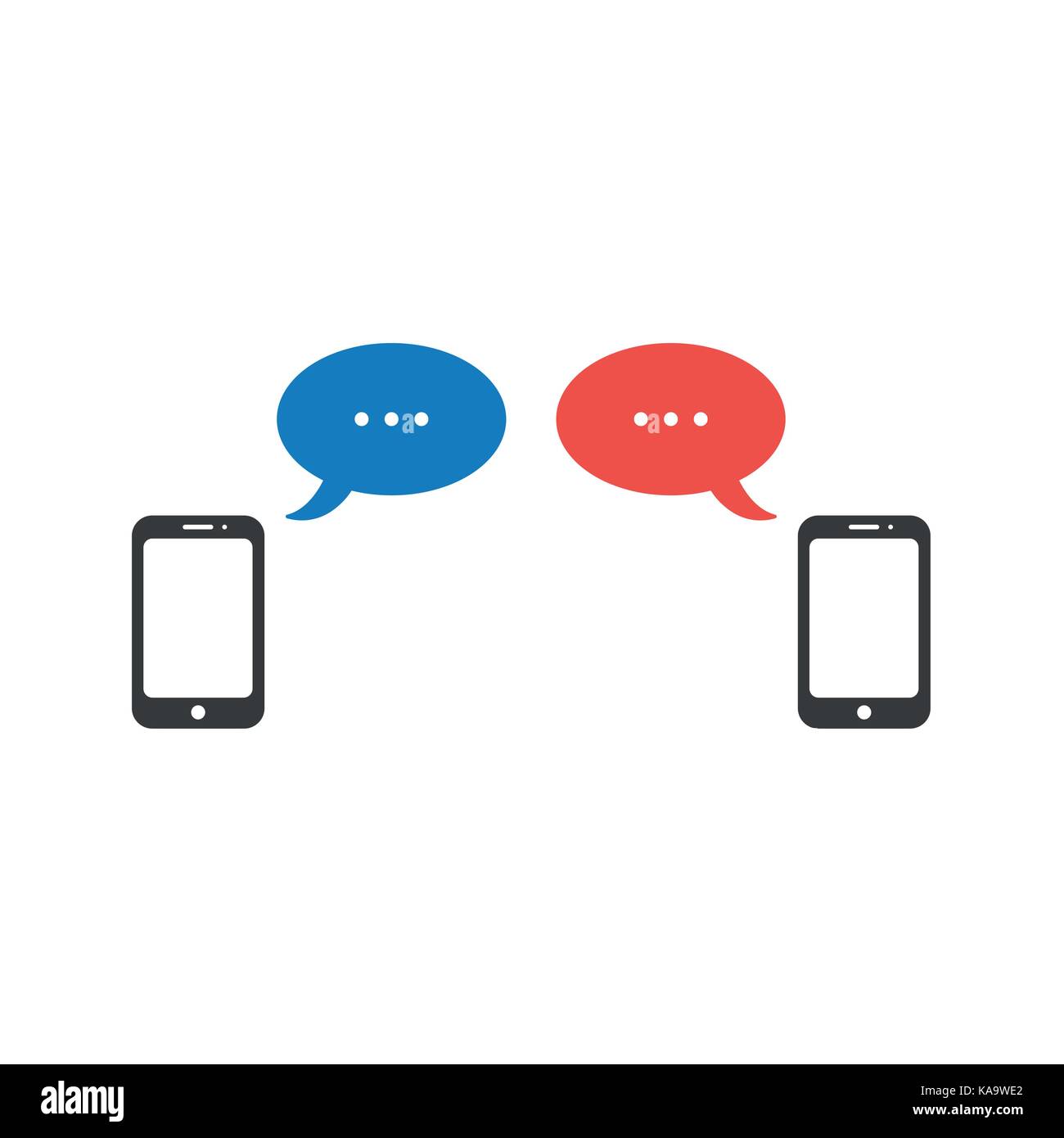 Flat design style vector illustration concept of two smartphones symbol ...