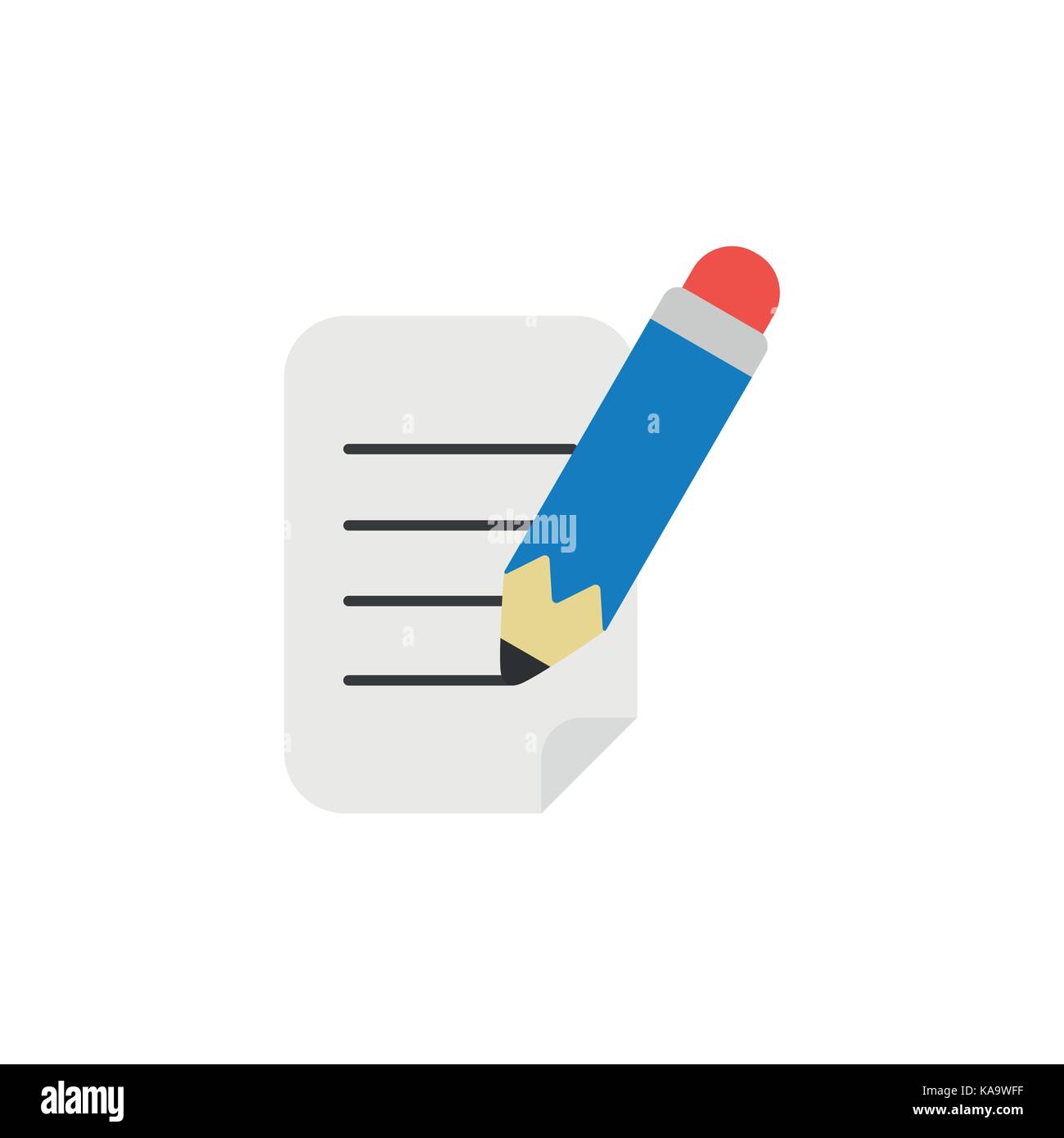 Flat design style vector illustration concept of writing paper with ...