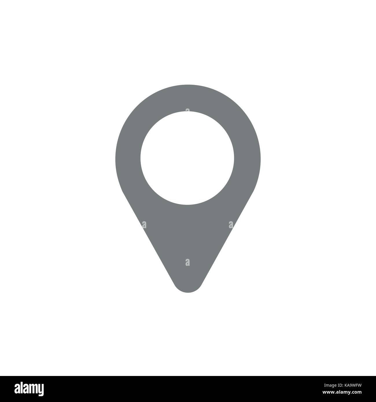Flat design style vector illustration of grey and white placemarker ...