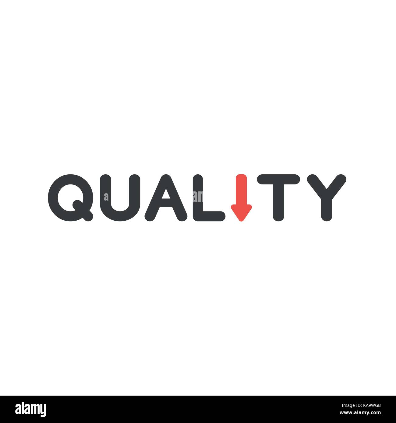 Flat design style vector illustration concept of black quality word ...