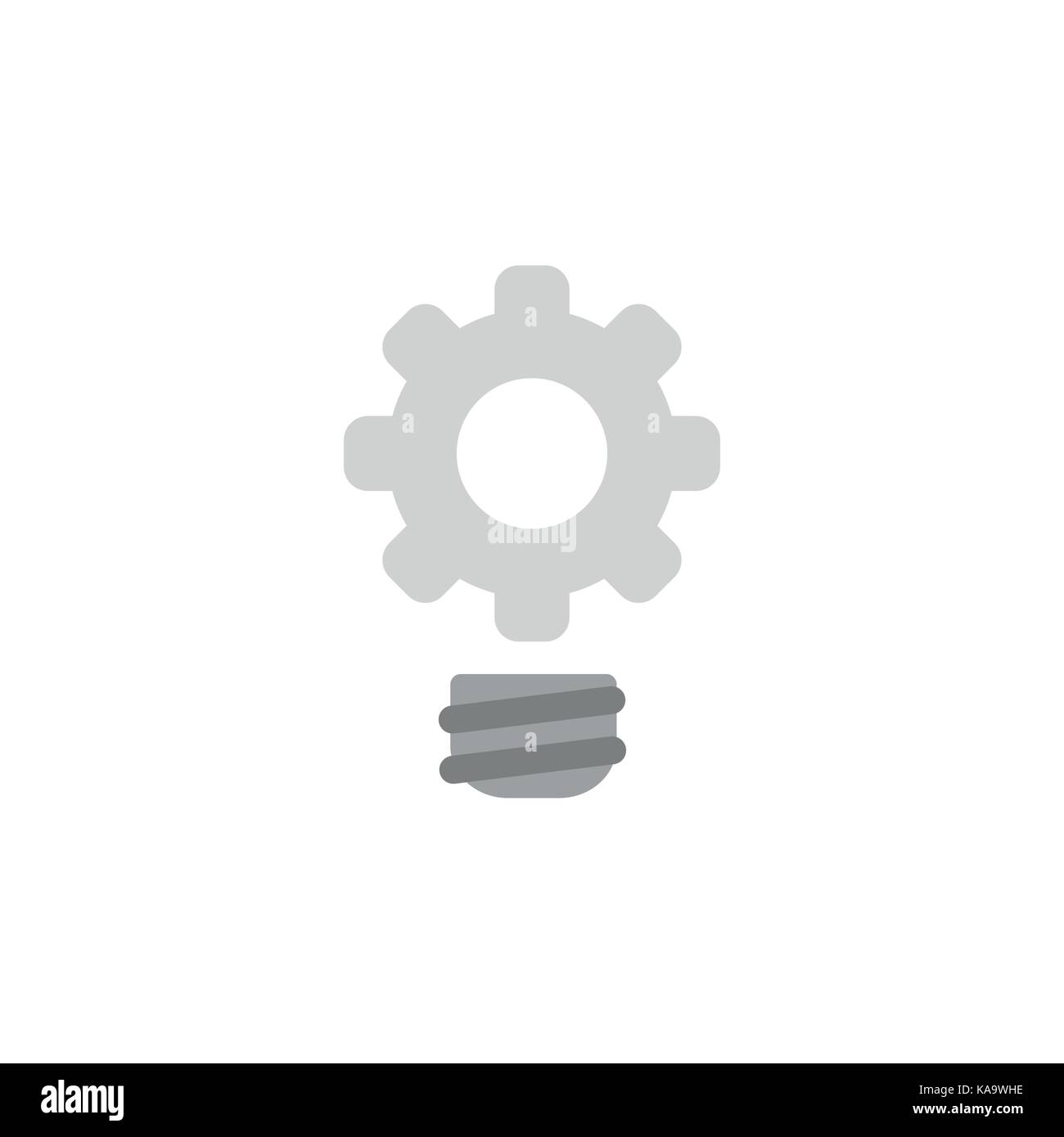 Flat design style vector illustration concept of grey gear light bulb ...