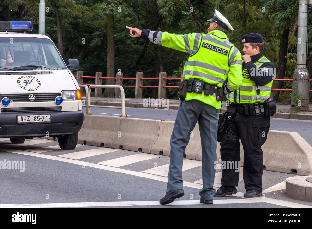 Prague police car hi-res stock photography and images - Alamy