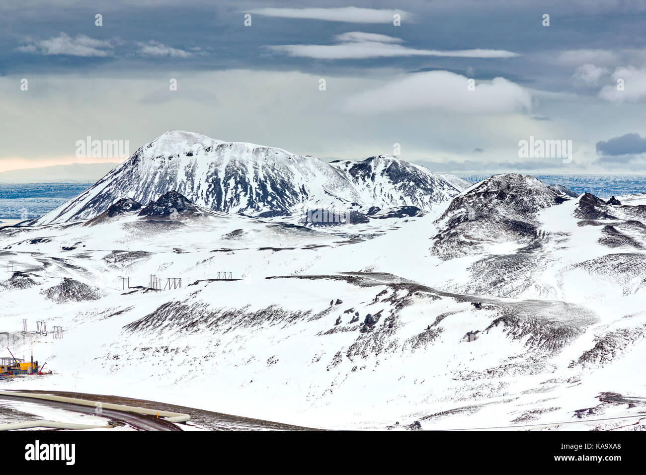 Iceland Scenery Viewed From The Crater Rim Of Krafla Volcano Stock ...