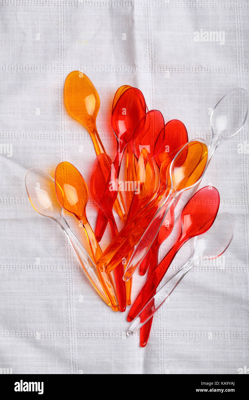 Color spoons top view, above Stock Photo - Alamy