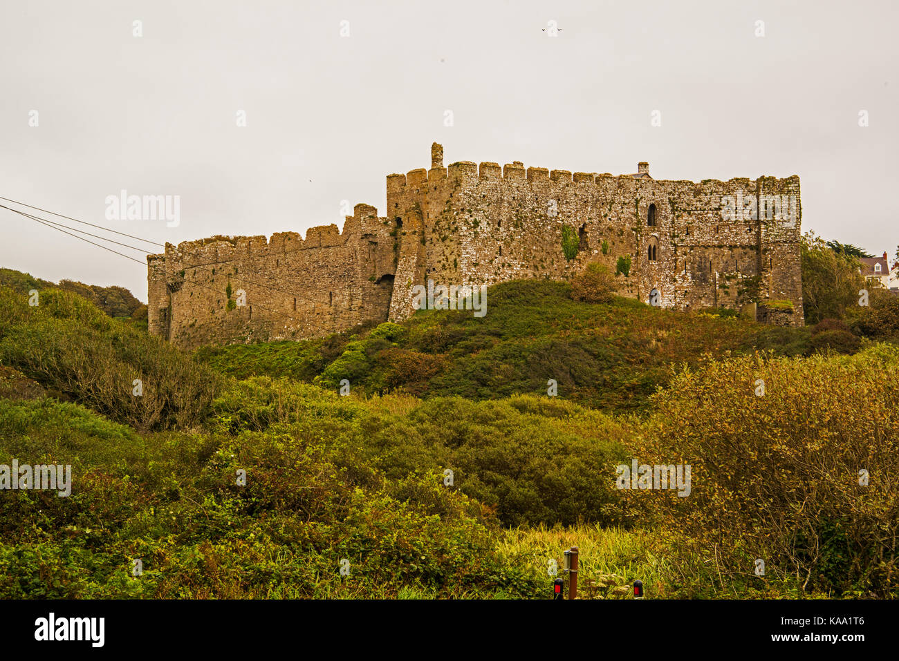 Manorbier Castle, Pembrokeshire, Wales. UK Stock Photo - Alamy