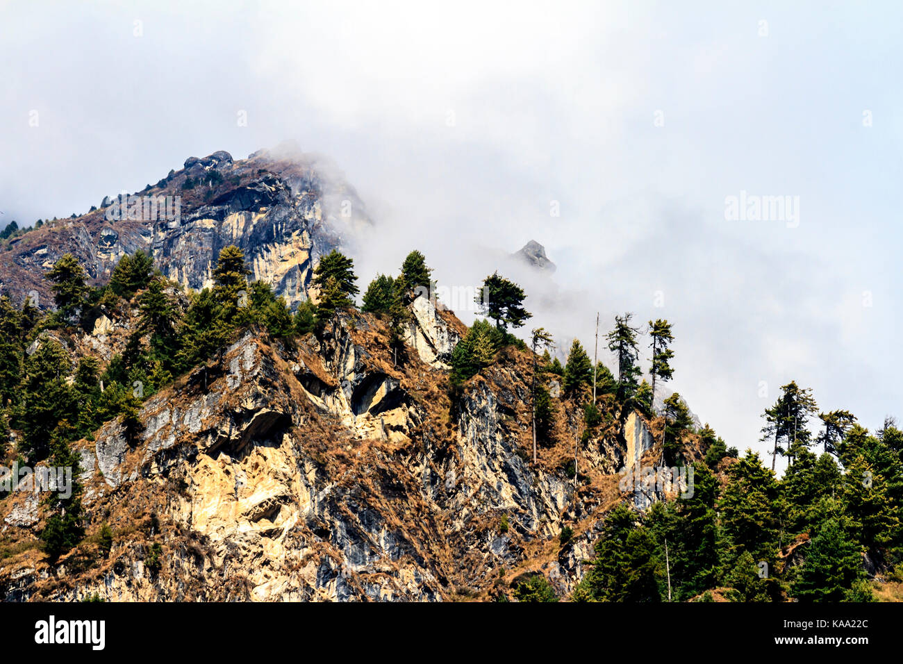 Misty mountain. Himalayas, Nepal Stock Photo - Alamy