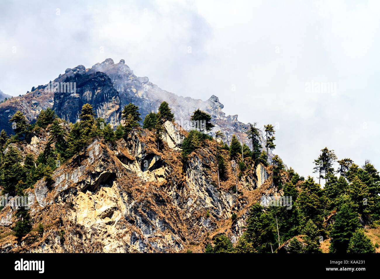 Misty mountain. Himalayas, Nepal Stock Photo - Alamy
