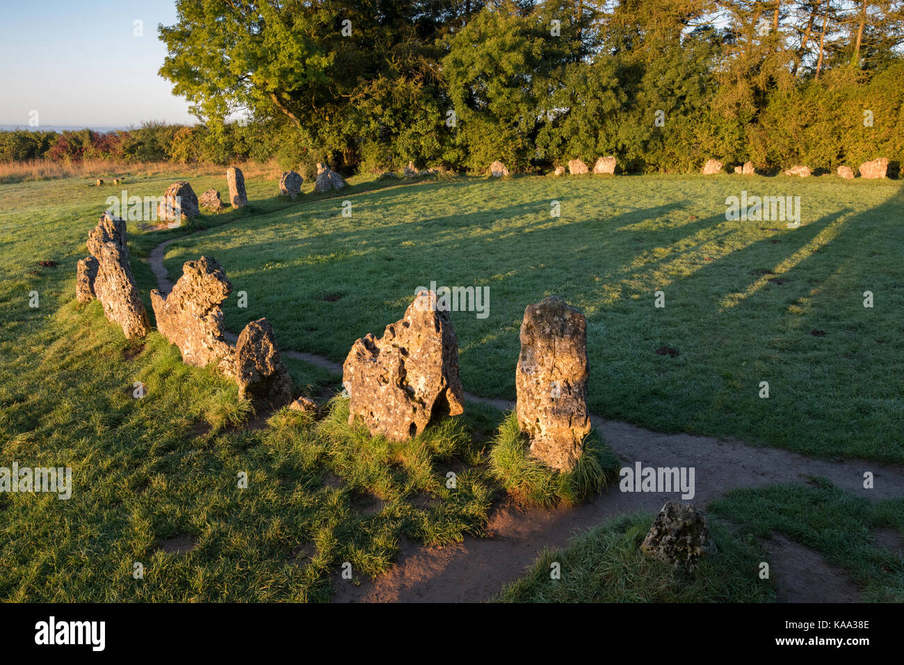 The Rollright stones at sunrise. Oxfordshire, England Stock Photo - Alamy