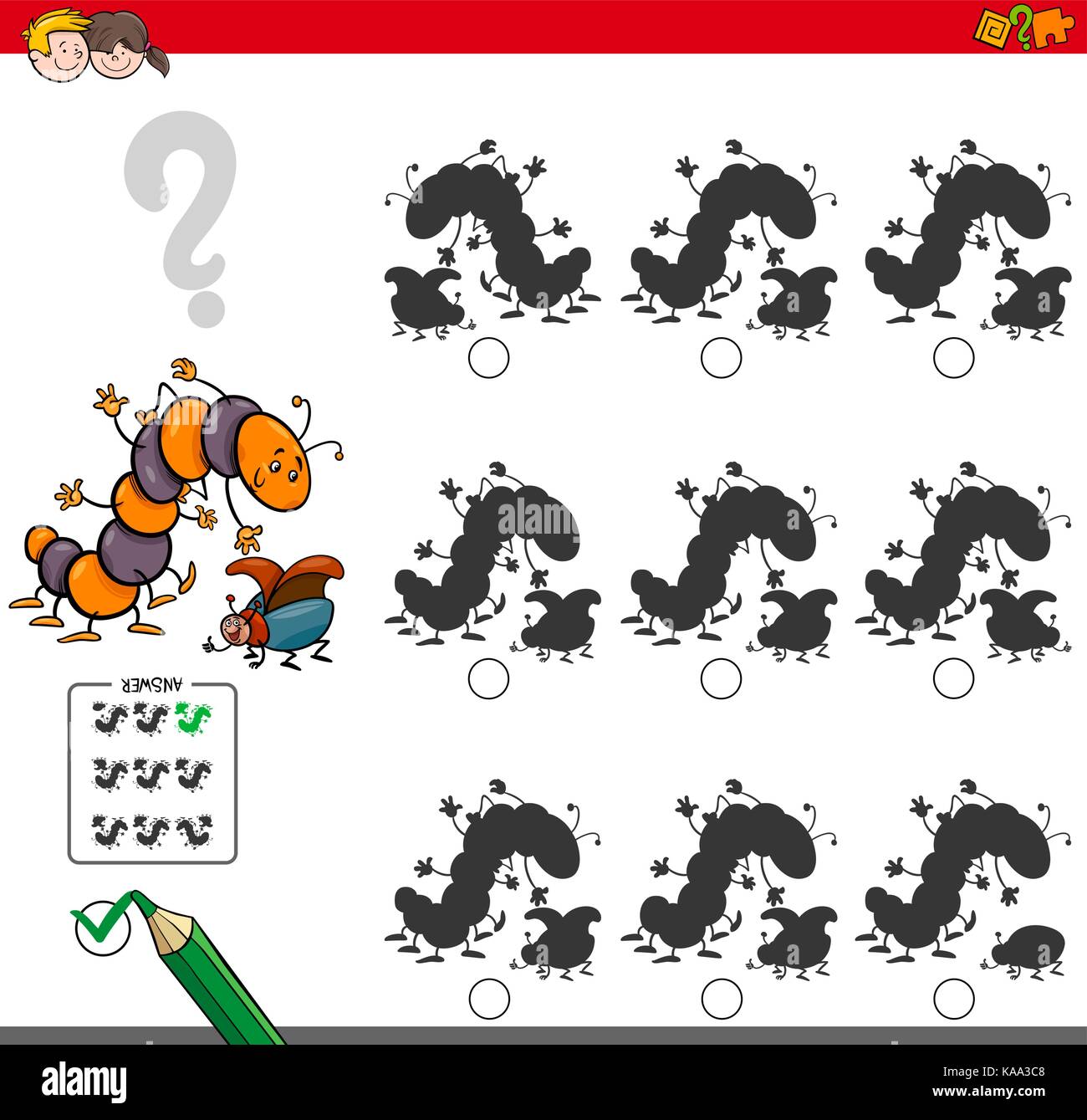 Cartoon Illustration of Finding the Shadow without Differences ...